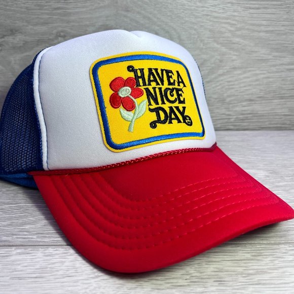 OTTO | Accessories | New Vintage Style Have A Nice Day Red Blue Trucker ...